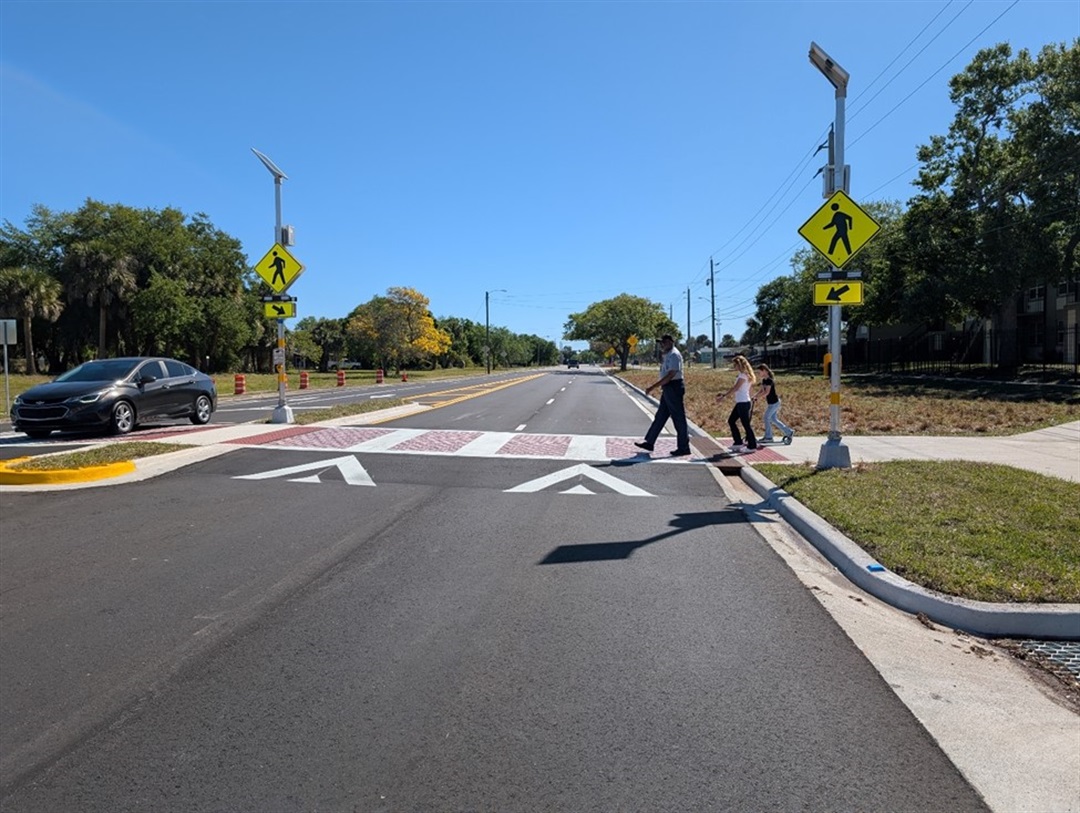 New Crosswalk & Safety Features Completed on University Blvd. - City of ...
